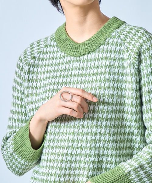 SETUP7（セットアップセブン）の「【SETUP7】千鳥格子モヘア風ニットSCCH205（ニット/セーター）」 - WEAR