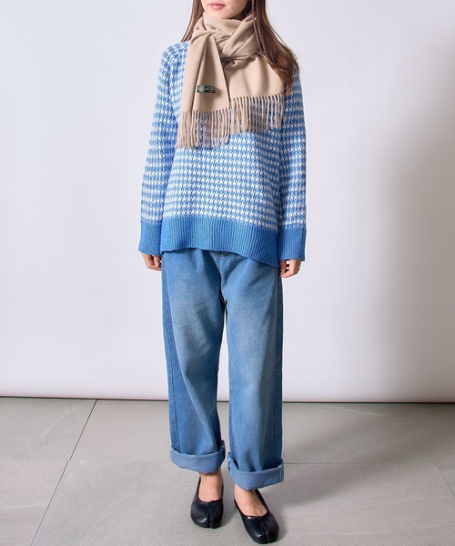 SETUP7（セットアップセブン）の「【SETUP7】千鳥格子モヘア風ニットSCCH205（ニット/セーター）」 - WEAR