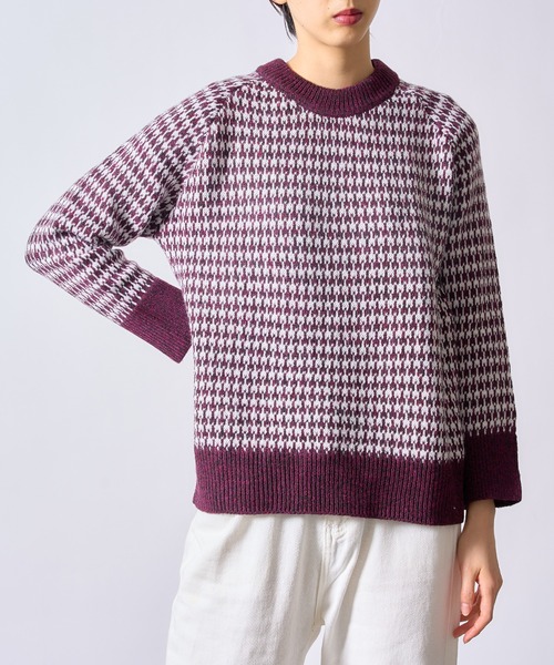SETUP7（セットアップセブン）の「【SETUP7】千鳥格子モヘア風ニットSCCH205（ニット/セーター）」 - WEAR