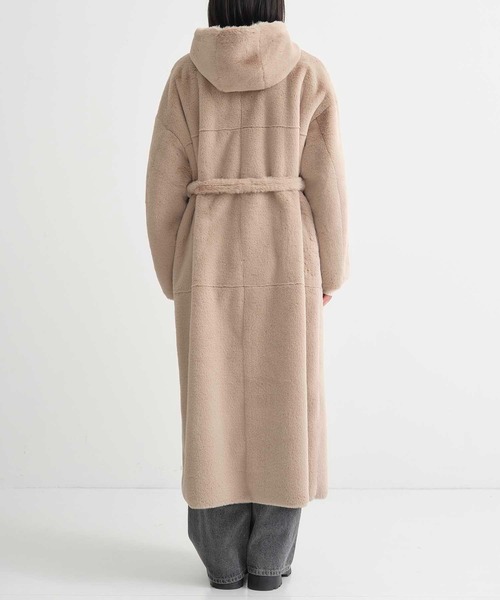 Ameri（アメリ）の「【AMERI/アメリ】HOOD REVERSIBLE FAKE FUR COAT/フードリバーシブルファーコート（ピーコート）」 - WEAR
