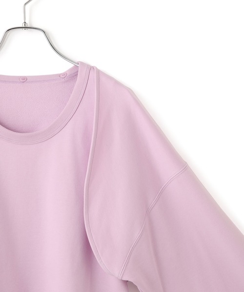 セール】カスタマイズスリーブミニ裏毛トップス（Tシャツ/カットソー