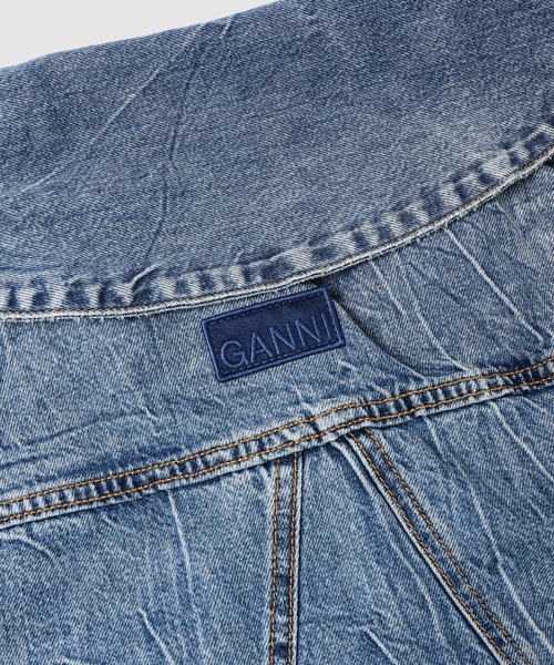 Crinkle Denim Oversized Jacket（デニムジャケット）｜GANNI（ガニー）のファッション通販 - ZOZOTOWN