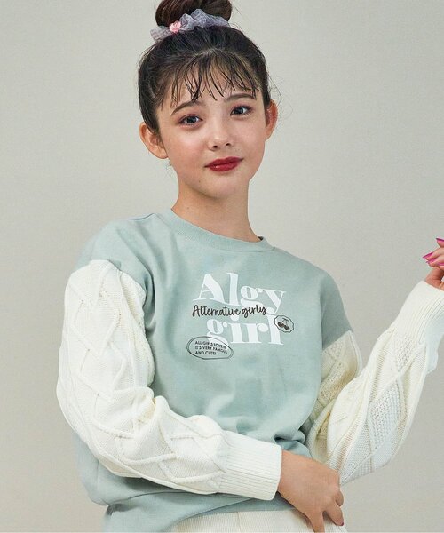 【セール】ニットスリーブトレーナー（スウェット）｜ALGY（アルジー）のファッション通販 - ZOZOTOWN
