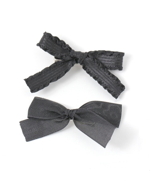 【セール】リボンヘアクリップ2SET[tiny tiny(ティニーティニー)]（バレッタ/ヘアクリップ）｜tiny tiny（ティニーティニー ...