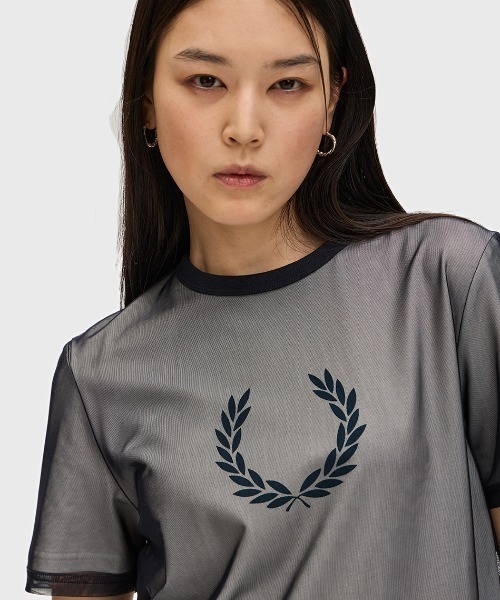 FRED PERRY（フレッドペリー）の「Mesh Overlay T-Shirt／メッシュオーバーレイTシャツ（Tシャツ/カットソー ...