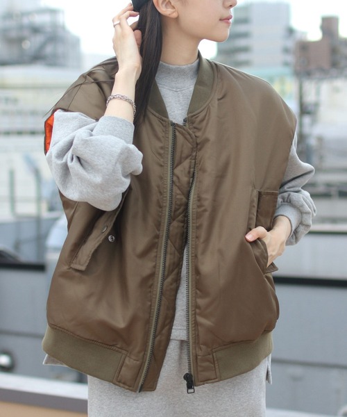 KIFFE（キッフェ）の「KIFFE/キッフェ ビッグフィットMA-1ベスト BIG FIT MA-1 VEST（MA-1）」 - WEAR