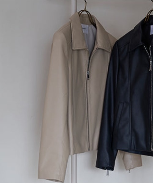 Muel Chic（ミュエルシック）の「Sonnu Fake leather Jacket ソンヌフェイクレザージャケット（ブルゾン）」 - WEAR