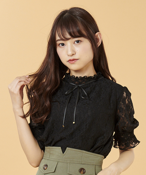 Cherite by PRIME PATTERN（シェリエットバイプライムパターン）の「リボンプチスタンドレースプルオーバー（Tシャツ/カットソー）」 - WEAR