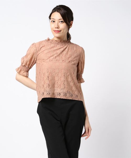 Cherite by PRIME PATTERN（シェリエットバイプライムパターン）の「リボンプチスタンドレースプルオーバー（Tシャツ/カットソー）」 - WEAR