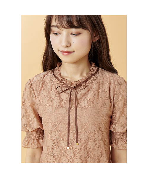 Cherite by PRIME PATTERN（シェリエットバイプライムパターン）の「リボンプチスタンドレースプルオーバー（Tシャツ/カットソー）」 - WEAR