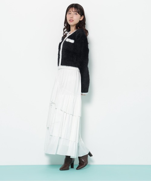 セール】◇スパンコールフェザーニットジャケット（ニット/セーター