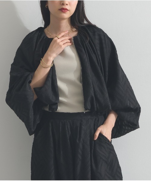 OandI（オーアンドアイ）の「シアージャカードバルーンジャケット（ノーカラージャケット）」 - WEAR