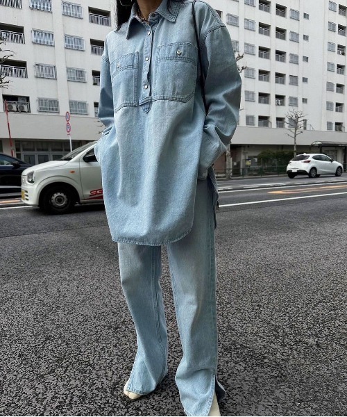 AMERI（アメリ）の「DENIM SKIPPER SHIRT（シャツ/ブラウス）」 - WEAR