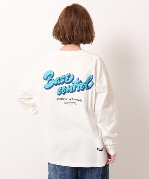 BASECONTROL（ベースコントロール）の「 コットン天竺 ロゴグラフィックバリエーション ロンT（Tシャツ/カットソー）」 - WEAR