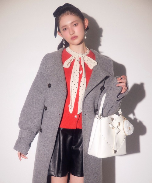 セール】尾州シャギースタンドカラーロングコート/静電気防止・WEB限定