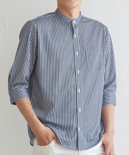 【セール】7分袖イージーケアバンドカラーシャツ（シャツ/ブラウス）｜ikka（イッカ）のファッション通販 - ZOZOTOWN