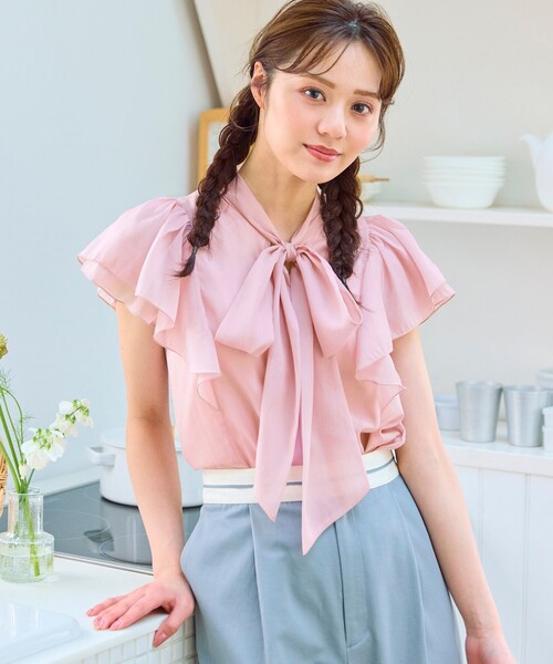 Feroux（フェルゥ）の「【洗える】リボンタイフリルブラウス（シャツ/ブラウス）」 - WEAR