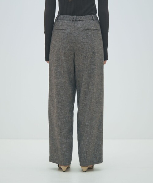 セール】ネップツイード タックテーパードパンツ（スラックス