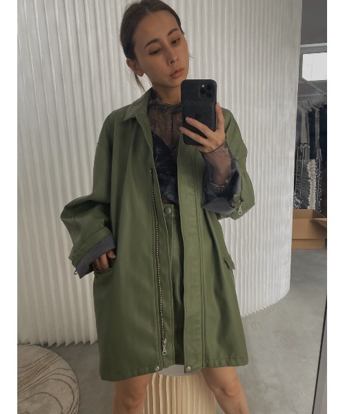 Ameri（アメリ）の「GENTLE SYNTHETIC LEATHER JACKET（その他アウター）」 - WEAR