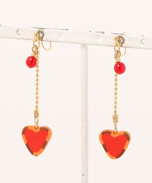 【macree】ボールチェーンハートイヤリング（ノンホールピアス）（イヤリング）｜tone（トーン）のファッション通販 - ZOZOTOWN