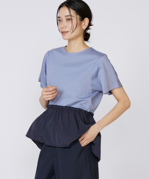 INED（イネド）の「スーピマコットン ドッキングペプラムカットソー（Tシャツ/カットソー）」 - WEAR