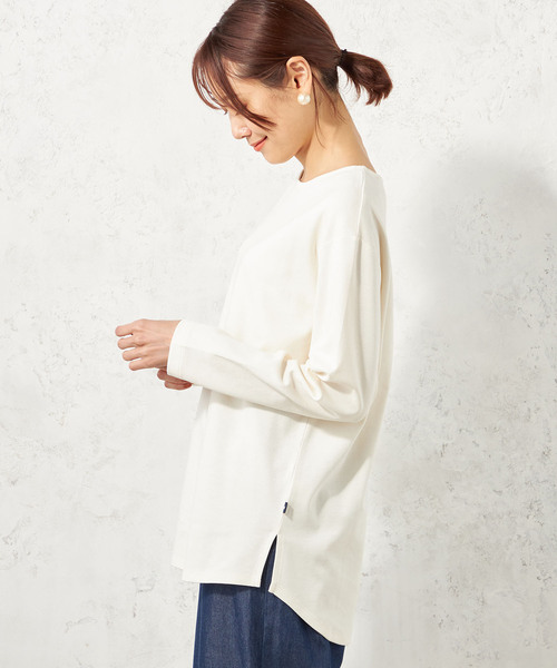 Petit Honfleur（プチオンフルール）の「ロング丈スムースTシャツ（Tシャツ/カットソー）」 - WEAR