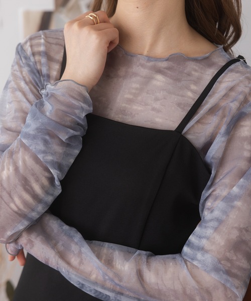 Ada.（エイダ）の「春夏で活躍♪大人カジュアル！ ニュアンス パターン シアー トップス（Tシャツ/カットソー）」 - WEAR