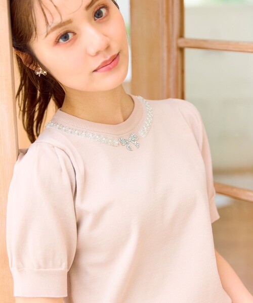 Feroux（フェルゥ）の「【洗える】ビジューネックレスニット（ニット/セーター）」 - WEAR