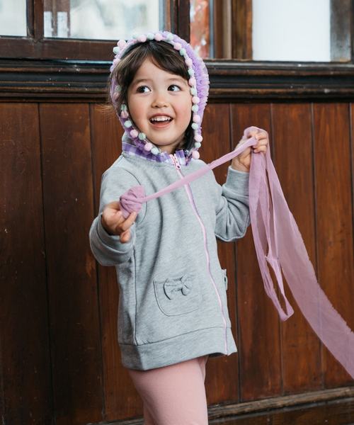 panpantutu（パンパンチュチュ）の「リボンパーカー(フードがとれる！)/ベビーピンク(110-130cm)（パーカー）」 - WEAR