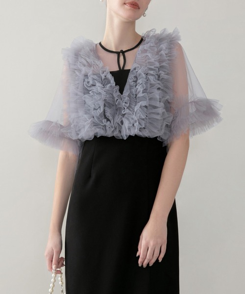 Leja（レジャ）の「【LEJA】チュールフリルビスチェIラインワンピース