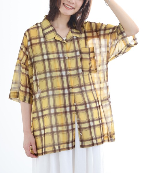 n'OrLABEL（ノアールレーベル）の「『シアーチェック柄シャツ』（シャツ/ブラウス）」 - WEAR