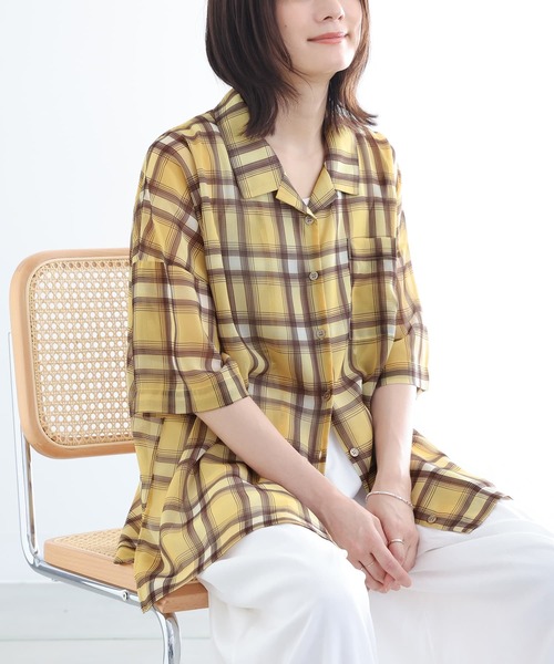 n'OrLABEL（ノアールレーベル）の「『シアーチェック柄シャツ』（シャツ/ブラウス）」 - WEAR