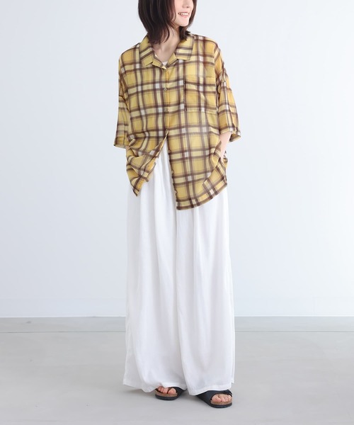 n'OrLABEL（ノアールレーベル）の「『シアーチェック柄シャツ』（シャツ/ブラウス）」 - WEAR