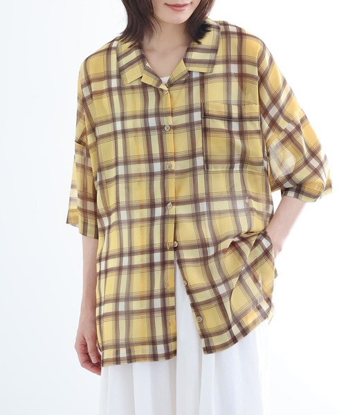 n'OrLABEL（ノアールレーベル）の「『シアーチェック柄シャツ』（シャツ/ブラウス）」 - WEAR