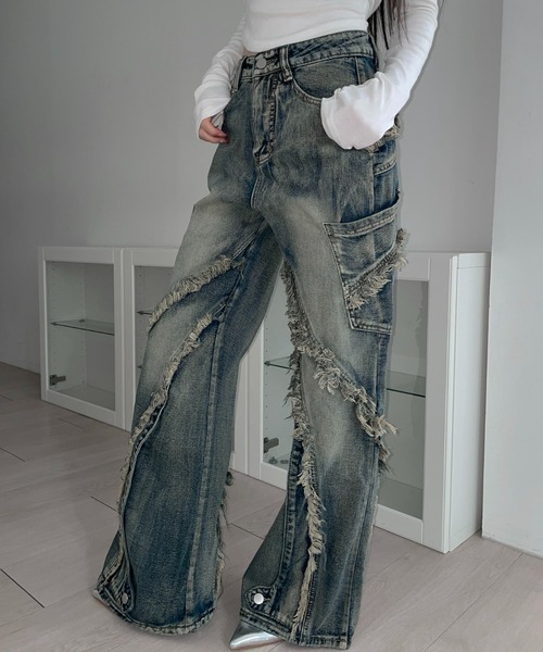 【セール】potato fringe denim pt（デニムパンツ）｜THEAIRTOWN（ジエアタウン）のファッション通販 - ZOZOTOWN