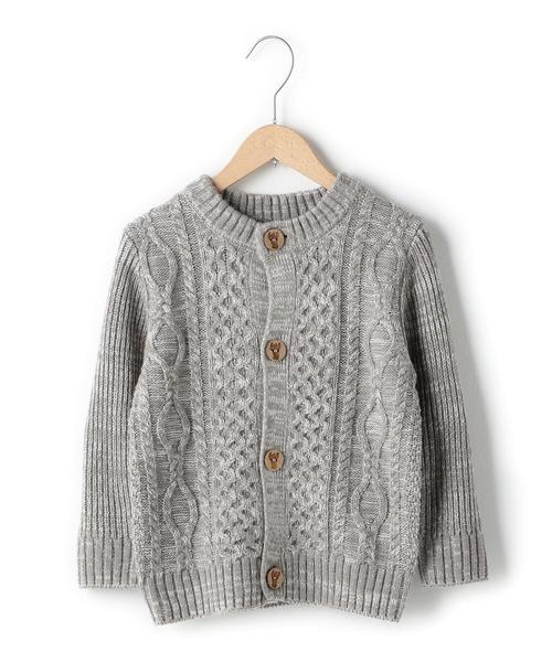 coen（コーエン）の「【coen kids】ケーブルクルーネックカーディガン（カーディガン/ボレロ）」 - WEAR