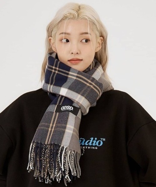ODD STUDIO（オッドスタジオ）の「【韓国アイドル多数着用】ODD STUDIO(オッドスタジオ)/Basic Knit Check Muffler/ベーシック ニット チェック ...