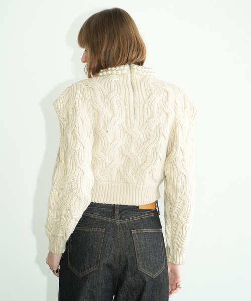 CLANE（クラネ）の「PEARL NECK KNIT TOPS（ニット/セーター）」 - WEAR