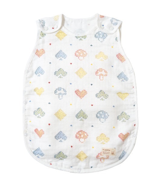 Hoppetta（ホッペッタ）の「【Hoppetta(ホッペッタ)】PATTO MOTTO COOL コットンテンセル3重ガーゼ薄手キッズスリーパー コットンメッシュパーツ付き シャンピニオン ...