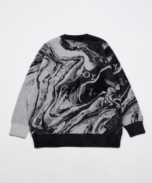 BOY LONDON（ボーイロンドン）の「【BOY LONDON】BOY MONOTONE SHAGGY JACQUARD KNIT（ニット ...
