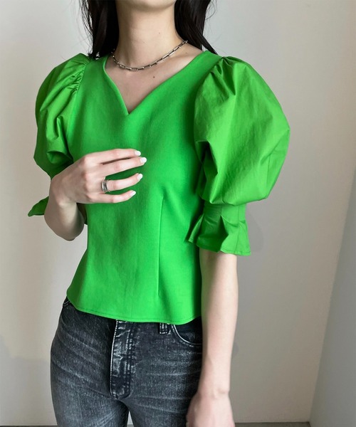 AMERI（アメリ）の「CANDY SLEEVE DOCKING BLOUSE（シャツ/ブラウス）」 - WEAR