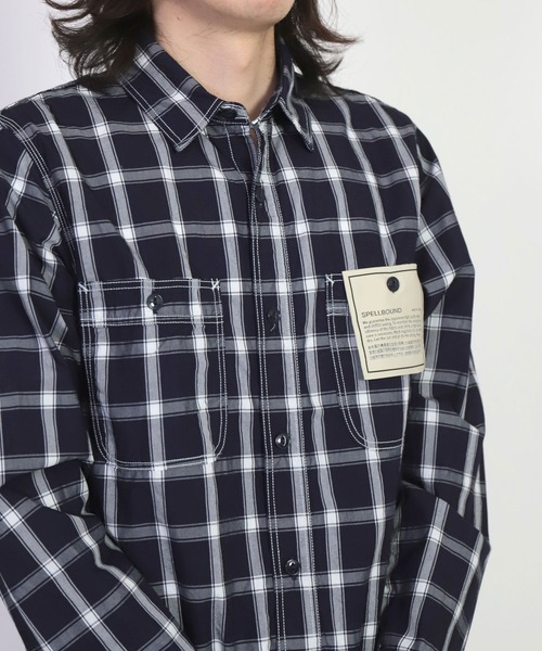 SPELLBOUND（スペルバウンド）の「[SPELLBOUND / スペルバウンド] インディゴタイプライターチェック オーセンティックワークシャツ（シャツ/ブラウス）」 - WEAR