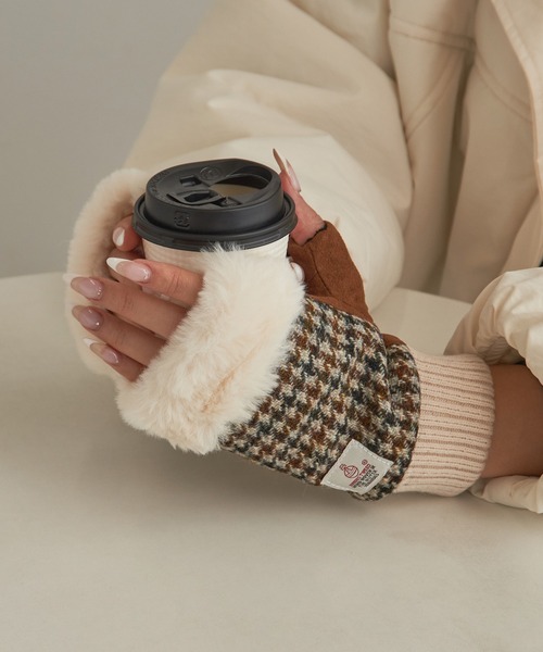 SETUP7（セットアップセブン）の「【SETUP7】HARRIS ファー フィンガーレスグローブ WE（手袋）」 - WEAR