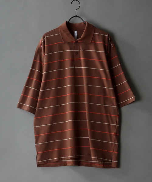 SITRY（シトリー）の「Big silhouette multi border polo shirt / ビッグシルエット マルチボーダー 半袖 ポロシャツ（ポロシャツ）」 - WEAR