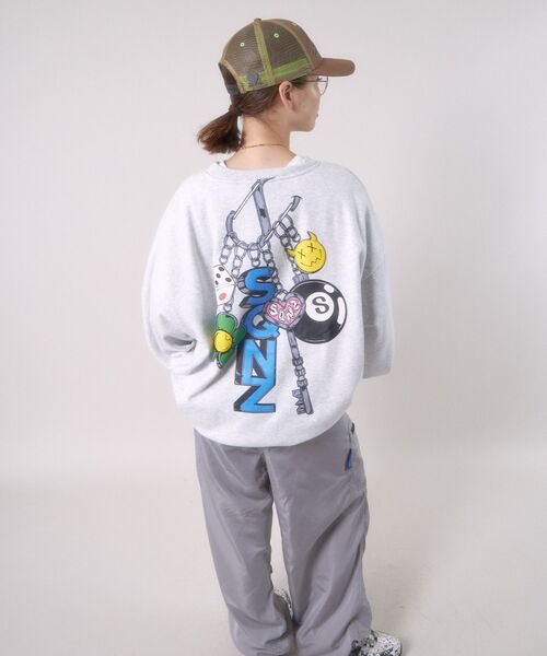 SEQUENZ（シークエンズ）の「【SEQUENZ】 FAV. C/N SWEAT / 発泡プリント クルーネック オーバーサイズ スウェット（スウェット）」 - WEAR