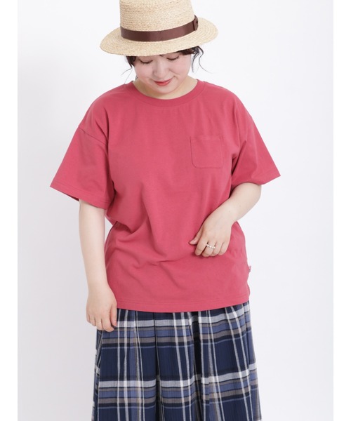 Samansa Mos2（サマンサ モスモス）の「【USAコットン】胸ポケット付ベーシックTシャツ（Tシャツ/カットソー）」 - WEAR