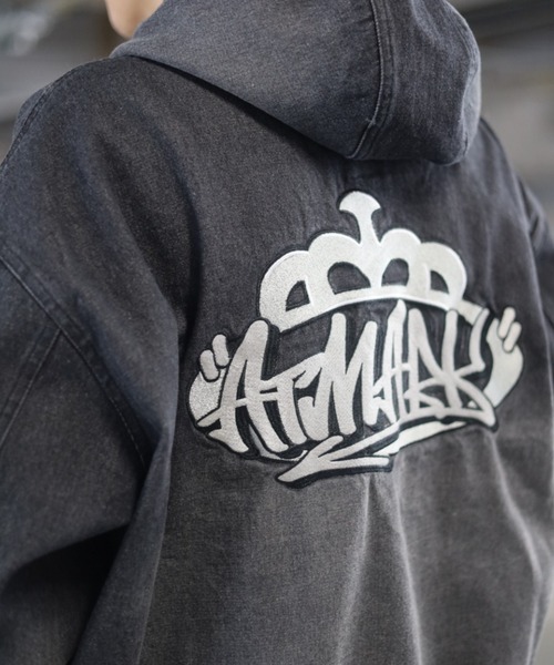 《2サイズ展開 / UNISEX 》ATMARKクラウンロゴデニムジャケット セットアップ可能（デニムジャケット）｜ATMARK（アットマーク ...