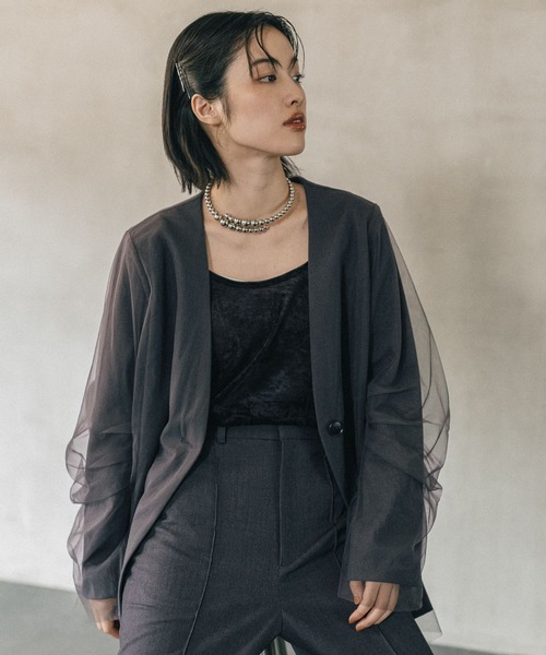 LEPSIM（レプシィム）の「《オフィスライン》TRチュールノーカラージャケット 582131（ノーカラージャケット）」 - WEAR