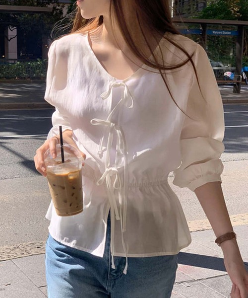 Girly Doll（ガーリードール）の「前後2way シアーリボンペプラムブラウス（Tシャツ/カットソー）」 - WEAR