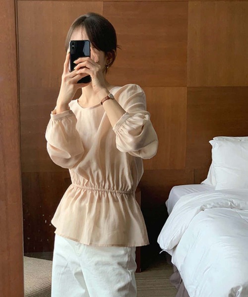 Girly Doll（ガーリードール）の「前後2way シアーリボンペプラムブラウス（Tシャツ/カットソー）」 - WEAR